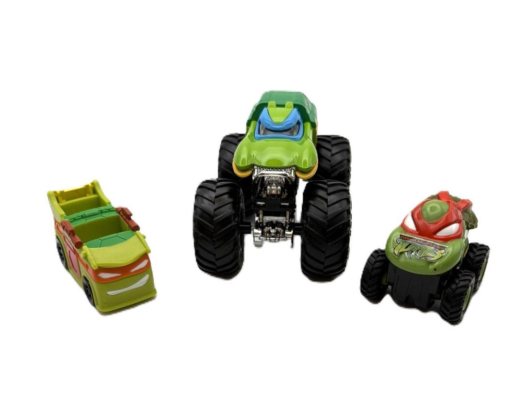 TMNT Hot Wheels Monster Jam Car Lot of 3 Teenage Mutant Ninja Turtles ...