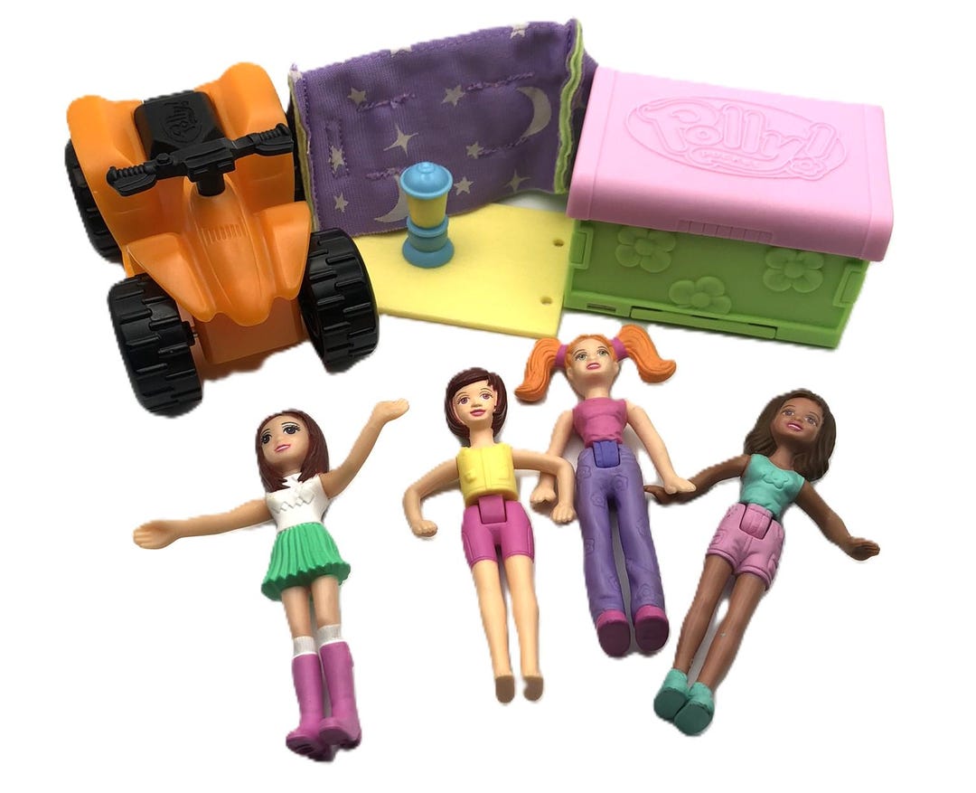 Polly Pocket Mcdonald's Happy Meal Camping Toy Lot With Dolls Fire Pit ...