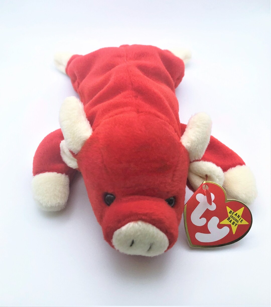 TY Beanie Babie Snort the Red Bull 9 Inches DOB 5/15/1995 - Etsy