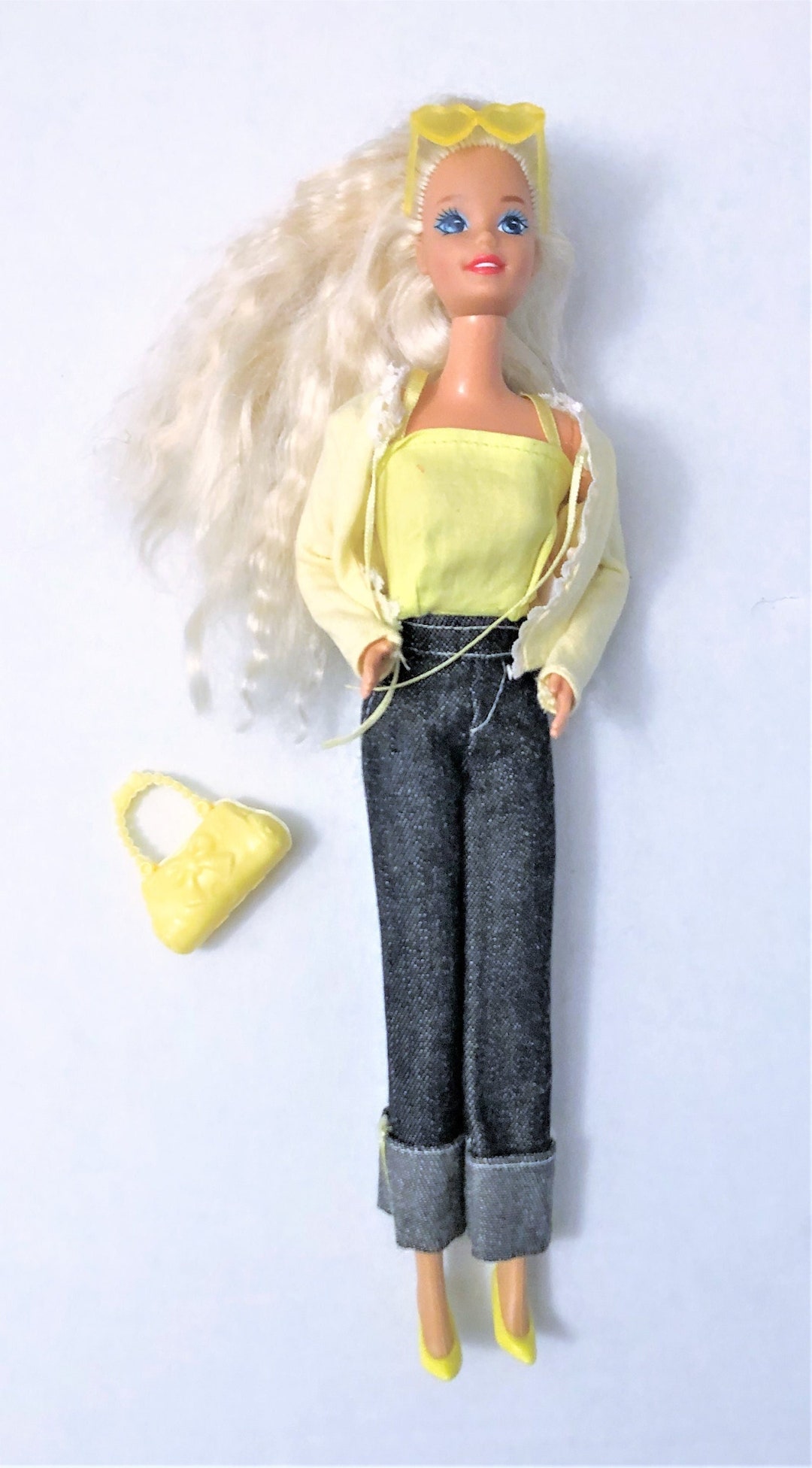 Mattel Barbie Doll 1990's Barbie Doll in Jeans and Yellow - Etsy