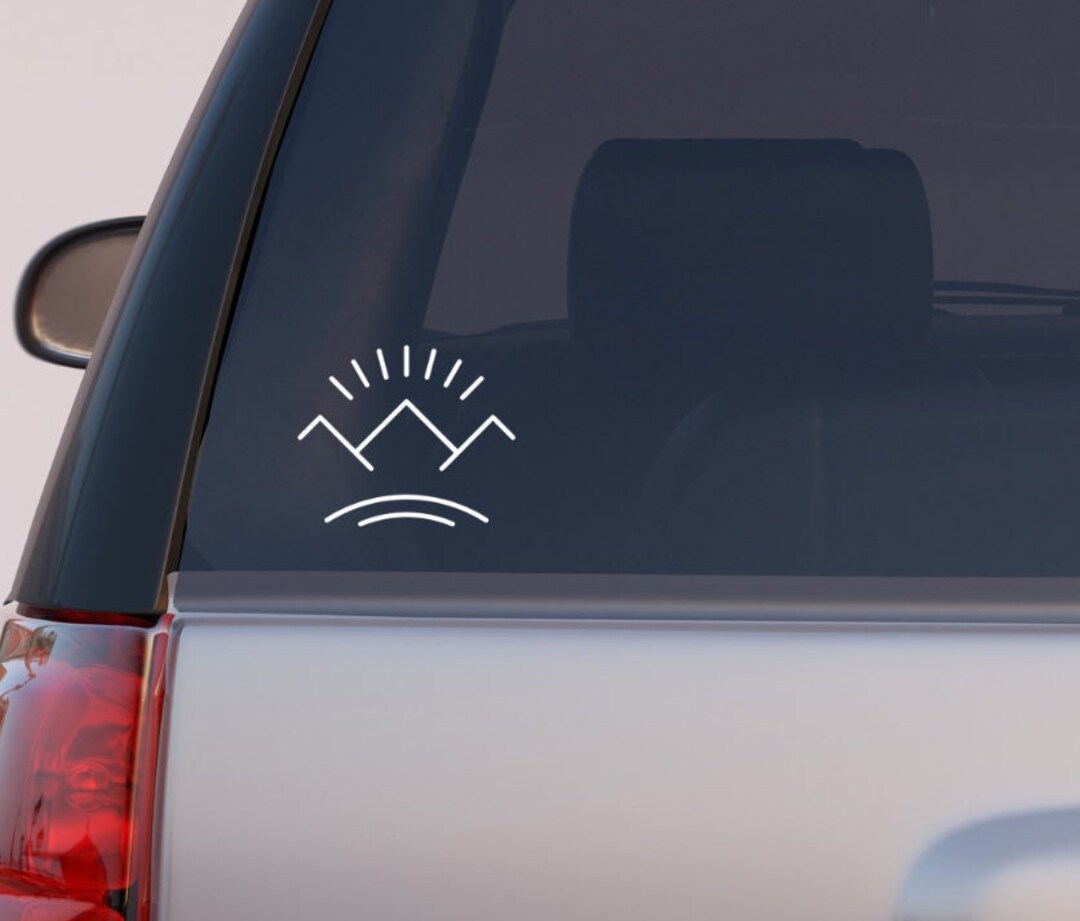 Vinyl Decal Mountains and Sun Car Decal - Etsy