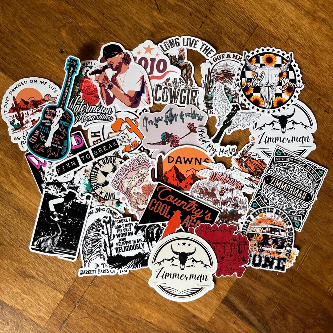 Country Music Stickers Variety Pack - Etsy