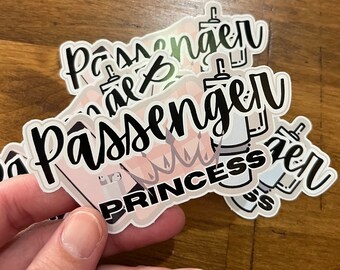 Passenger Princess Sticker Princess Sticker, Laptop Decal, Funny ...