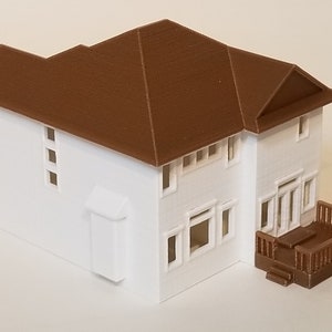 N Scale Suburban Home #1 - Model Building Kit - 3D Printed in PLA ...