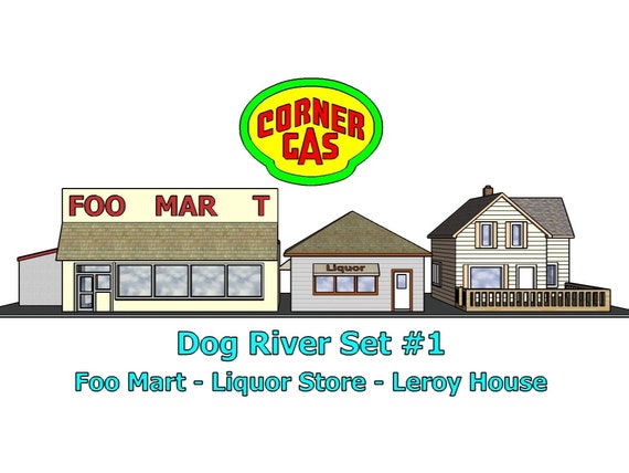 Dog River Set 1 N Scale Replica Model Buildings corner Gas - Etsy Canada