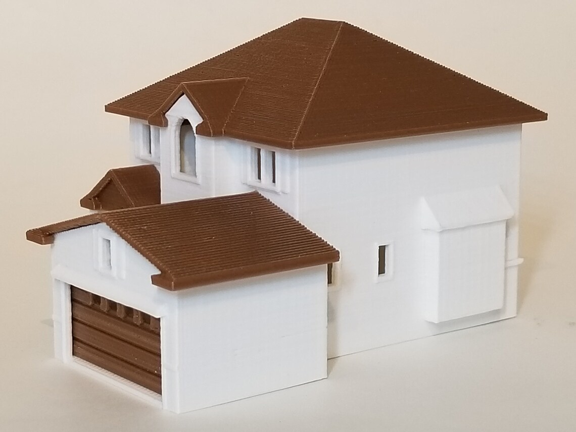 N Scale Suburban Home 2 Model Building Kit 3D Printed in - Etsy