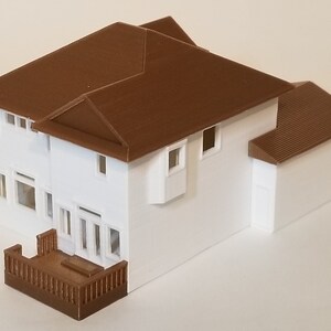 N Scale Suburban Home #1 - Model Building Kit - 3D Printed in PLA ...