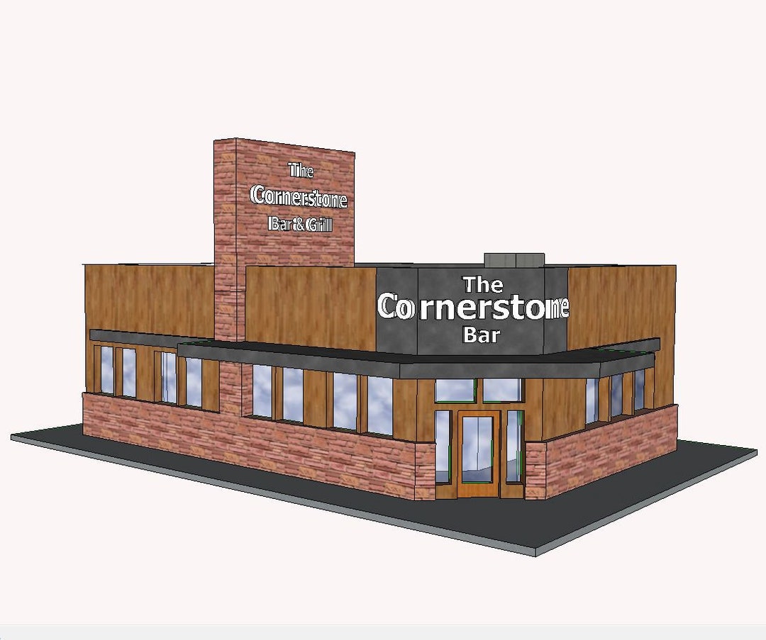 N Scale Urban Building (cornerstone Bar & Grill): 3D Printed Replica - Etsy