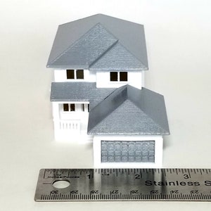 N Scale Suburban Home #4 - Model Building Kit - 3D Printed in PLA ...