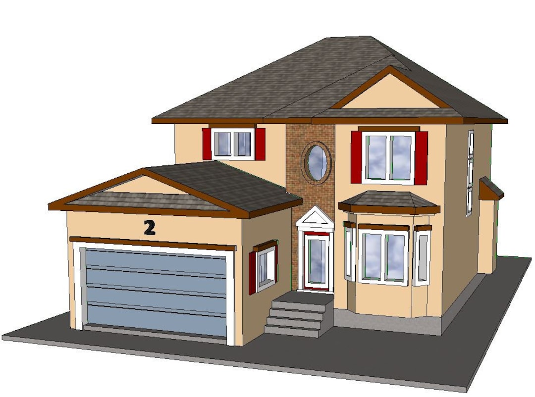 N Scale Suburban Home #1 - Model Building Kit - 3D Printed in PLA ...