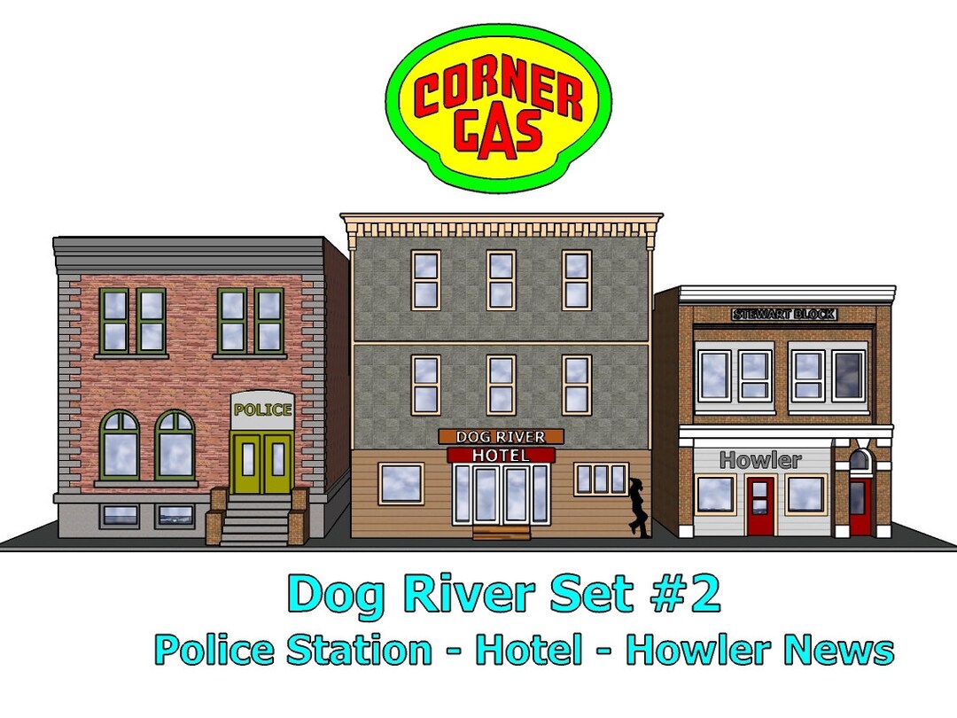 N Scale Dog River Set #2 (police Station, Hotel, the Howler): 3D ...