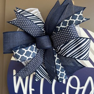 Welcome Wooden Door Wreath for Front Door, Year Round Door Hanger ...