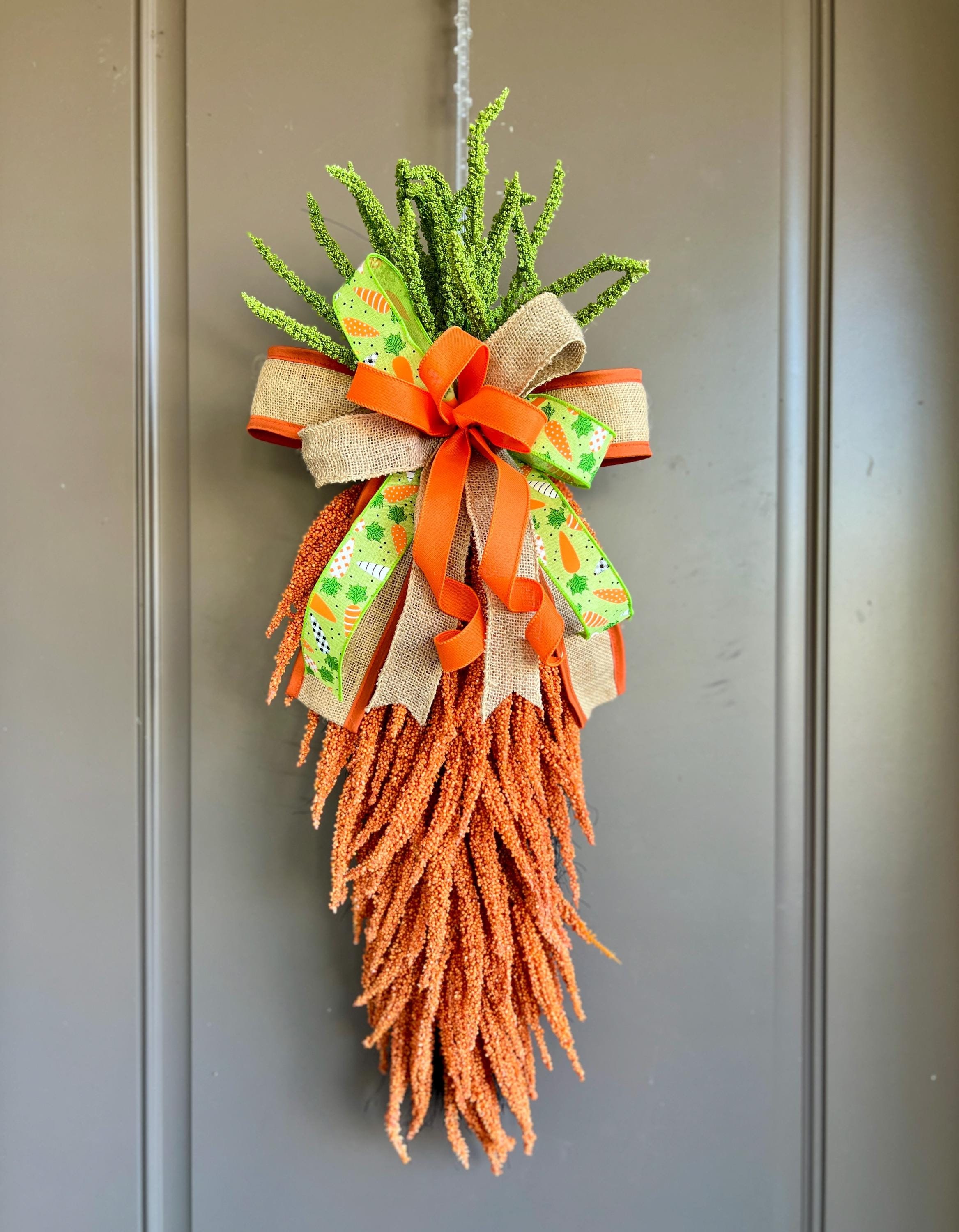 Carrot Grapevine Door Hanger for Front Door, Easter Porch Decor, Spring ...