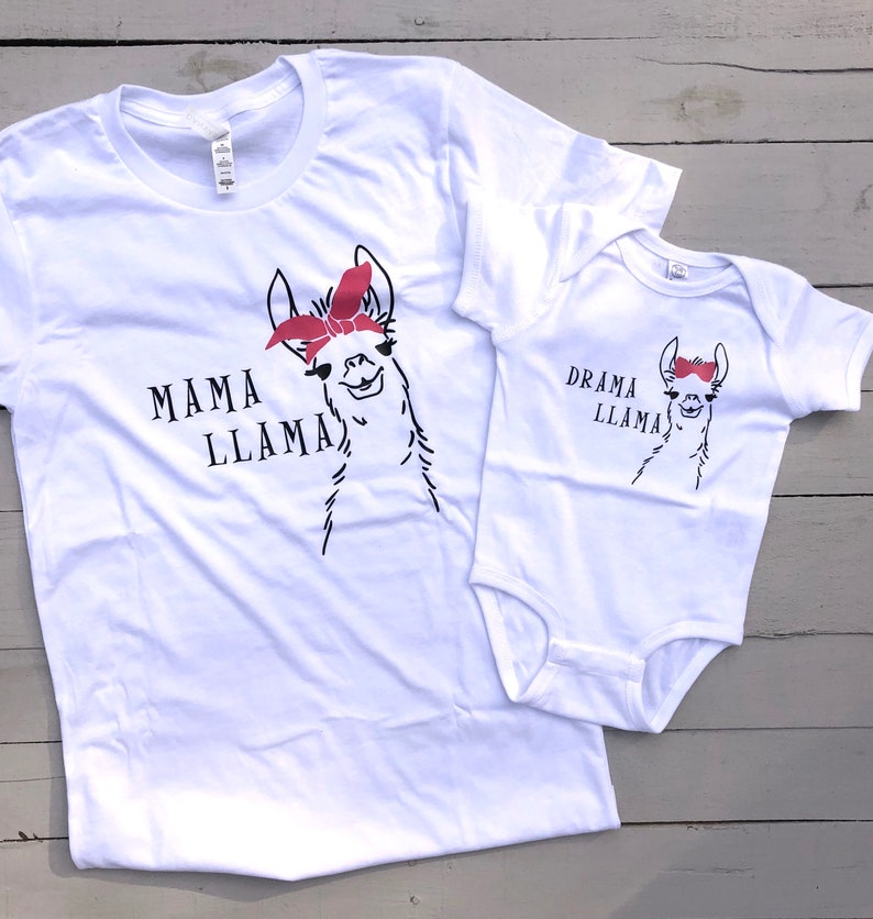 Mama Llama Shirt /drama Llama Shirt/ Mommy and Me Matching | Etsy