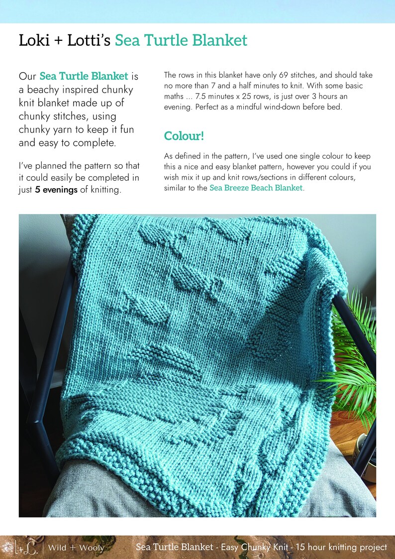 Knitting Pattern, Baby Blanket, Chunky Yarn, Under the Sea, Instant ...