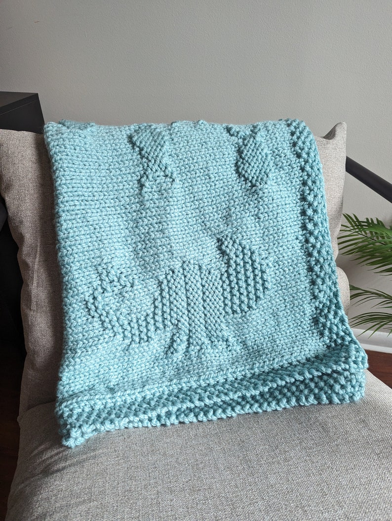 Knitting Pattern, Baby Blanket, Chunky Yarn, Under the Sea, Instant ...