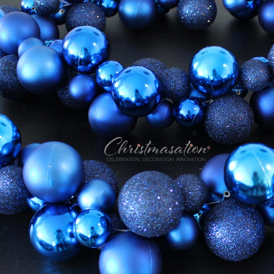 Blue Bauble Garland: Shatterproof Christmas, Wedding, and Party Decor ...