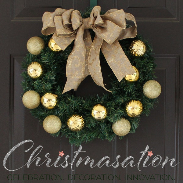 Gold Holiday Wreath - Etsy