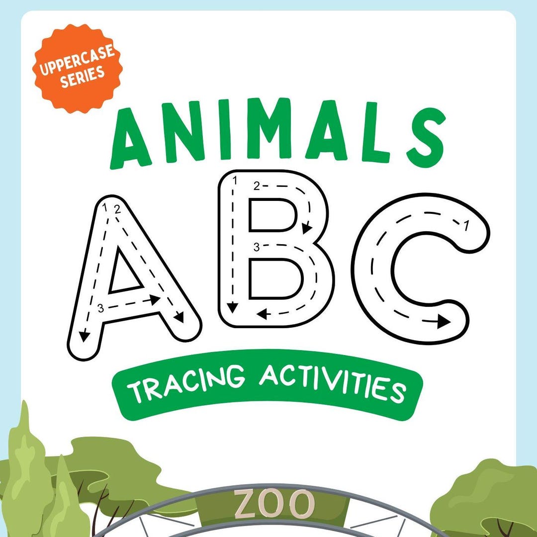 Kids Learning to Write Worksheet - Zoo Animals Tracing Alphabets - Etsy