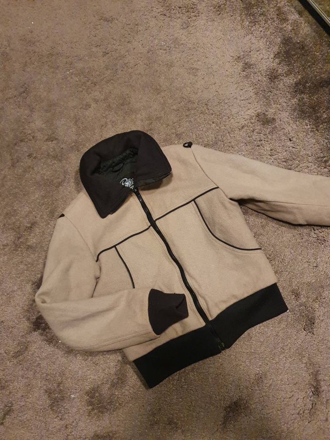 Vintage 80s Pilot Bomber Jacket Beige Wool Size S/M - Etsy
