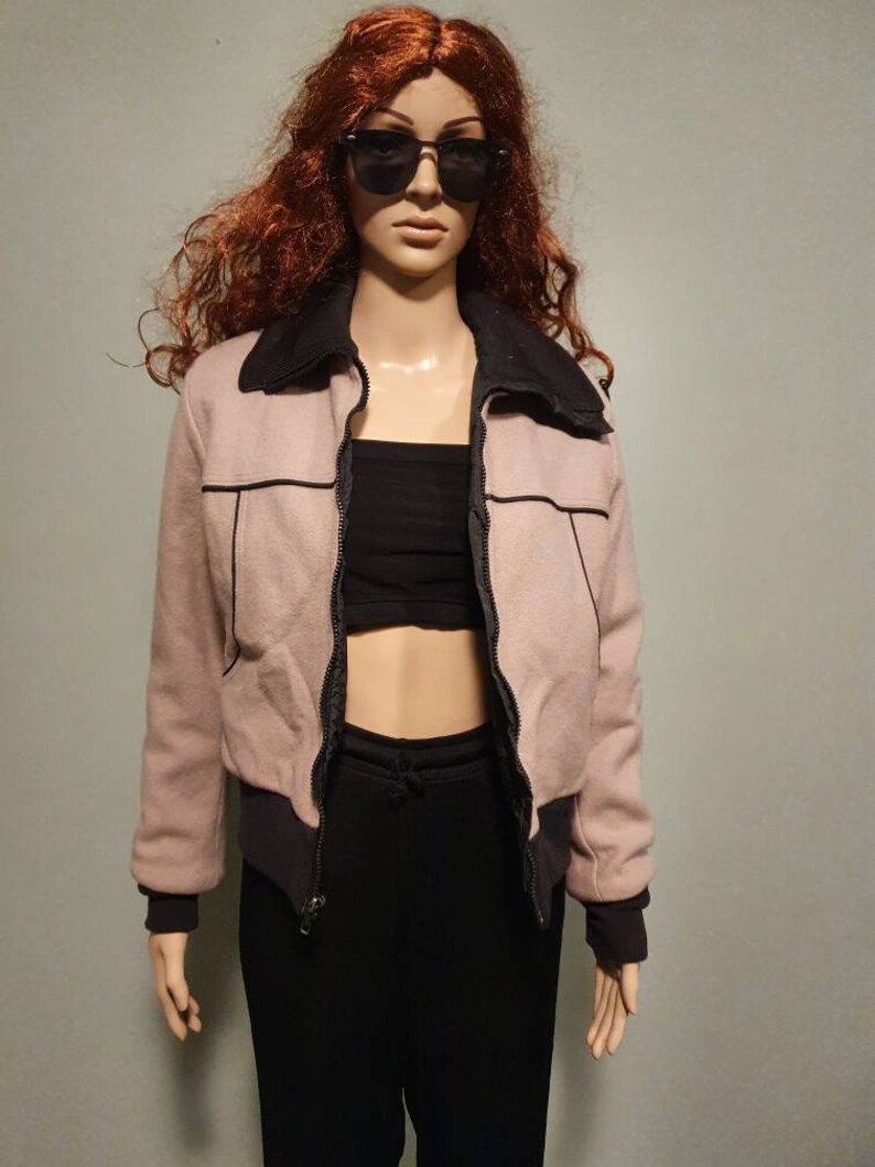 Vintage 80s Pilot Bomber Jacket Beige Wool Size S/M - Etsy