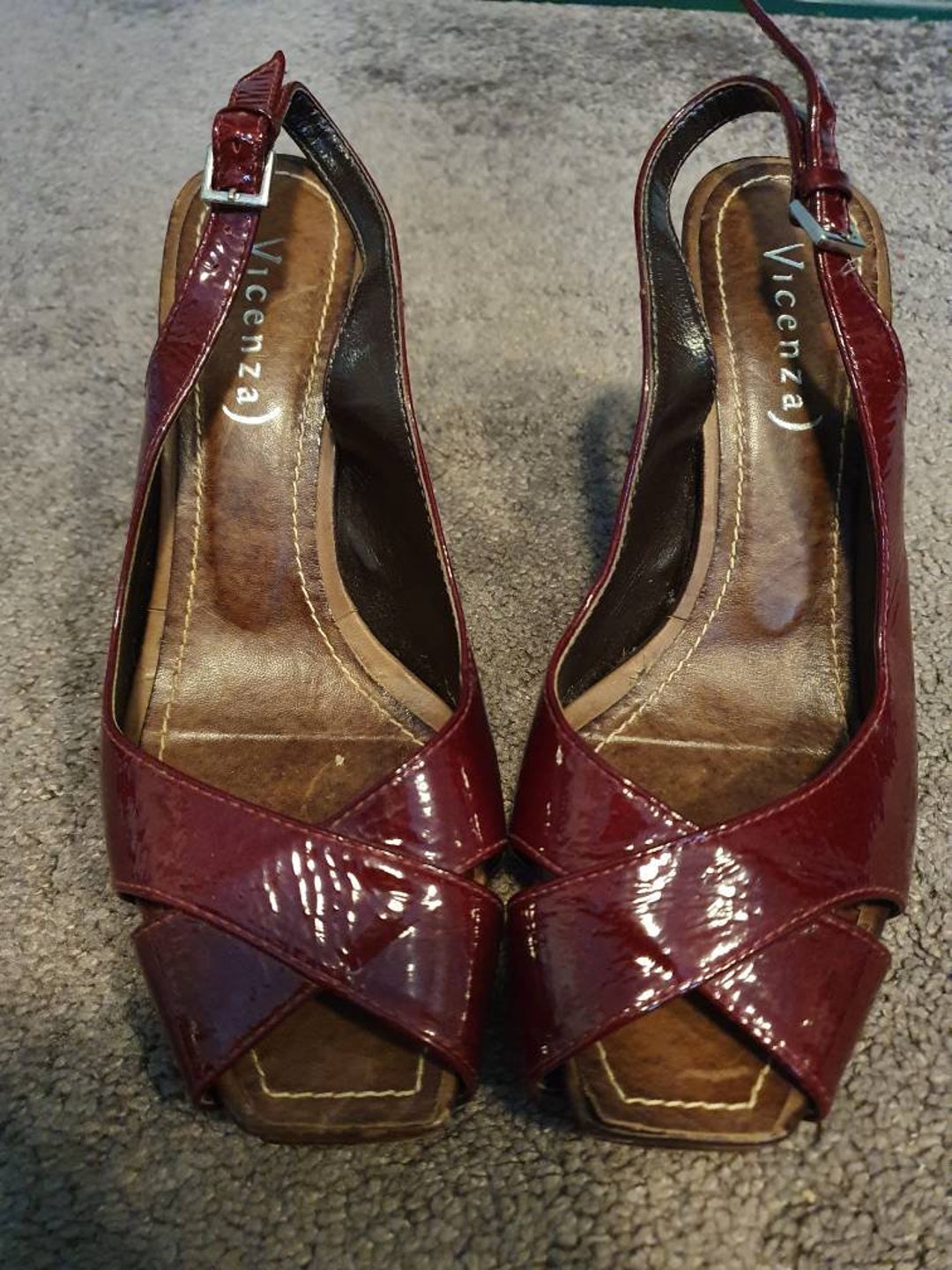 Vintage Red Laquer Sling Back Sandals Vicenza Size 36 - Etsy