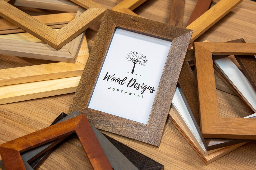 Custom Wood Picture Frames: 1" Wide, Handmade - Etsy