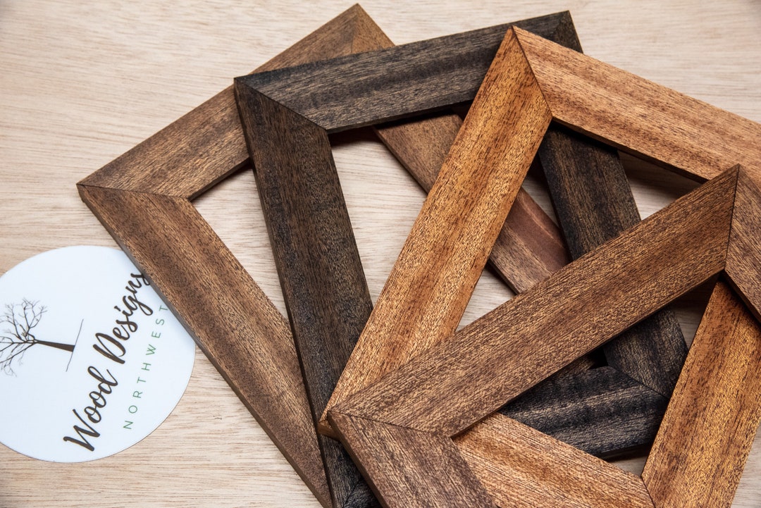 Handmade Mahogany Wood Picture Frame: Pacific Northwest Design - Etsy