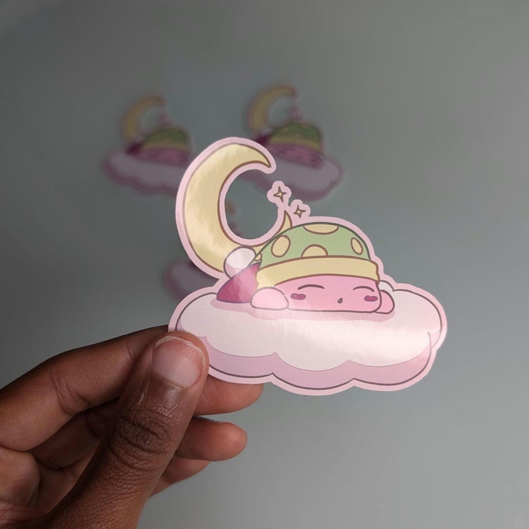 Kirby Poyo Sleeping Waterproof Glossy Vinyl Sticker - Etsy