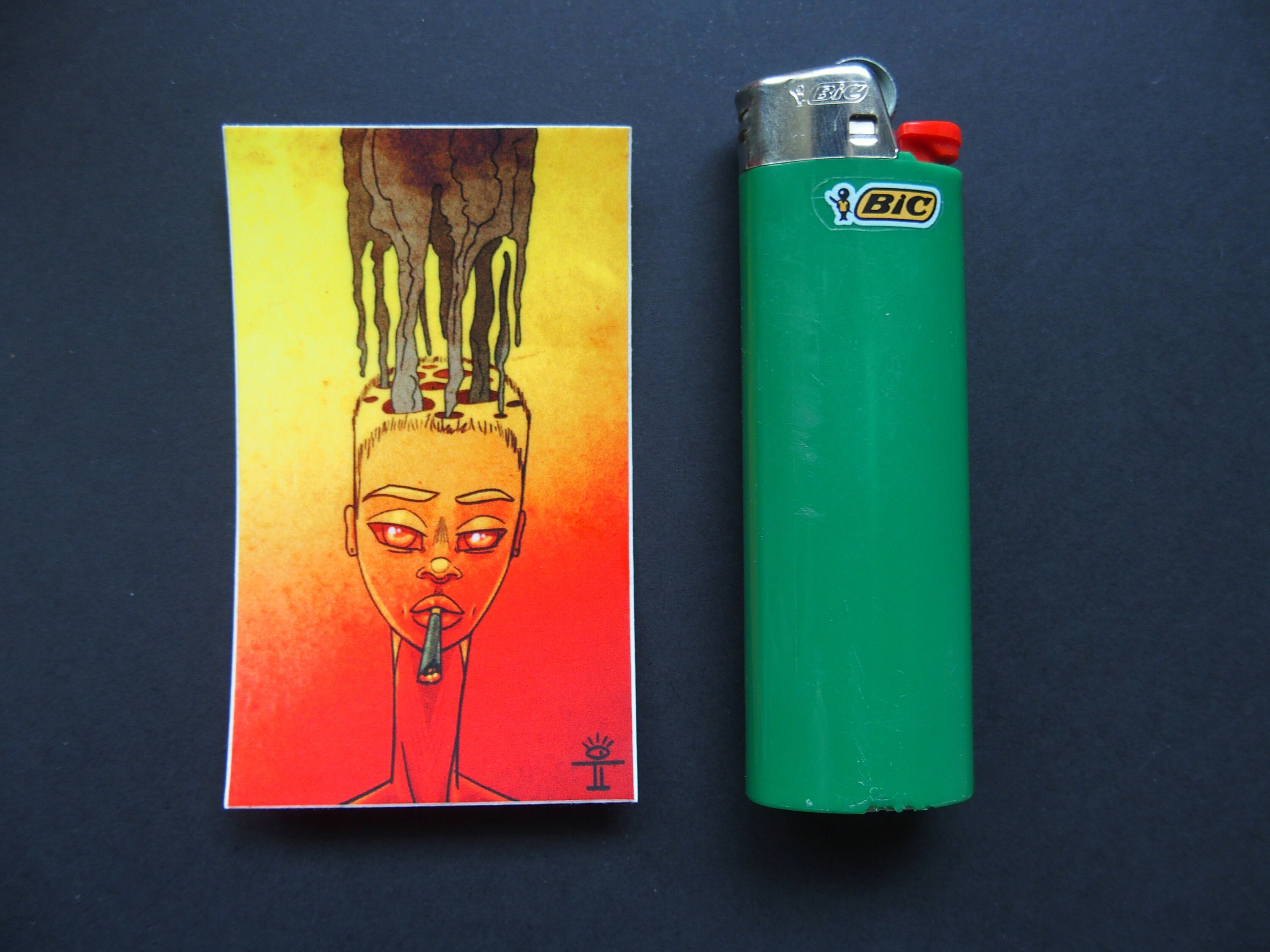 Stoned girl vinyl sticker — Crooked Stickers