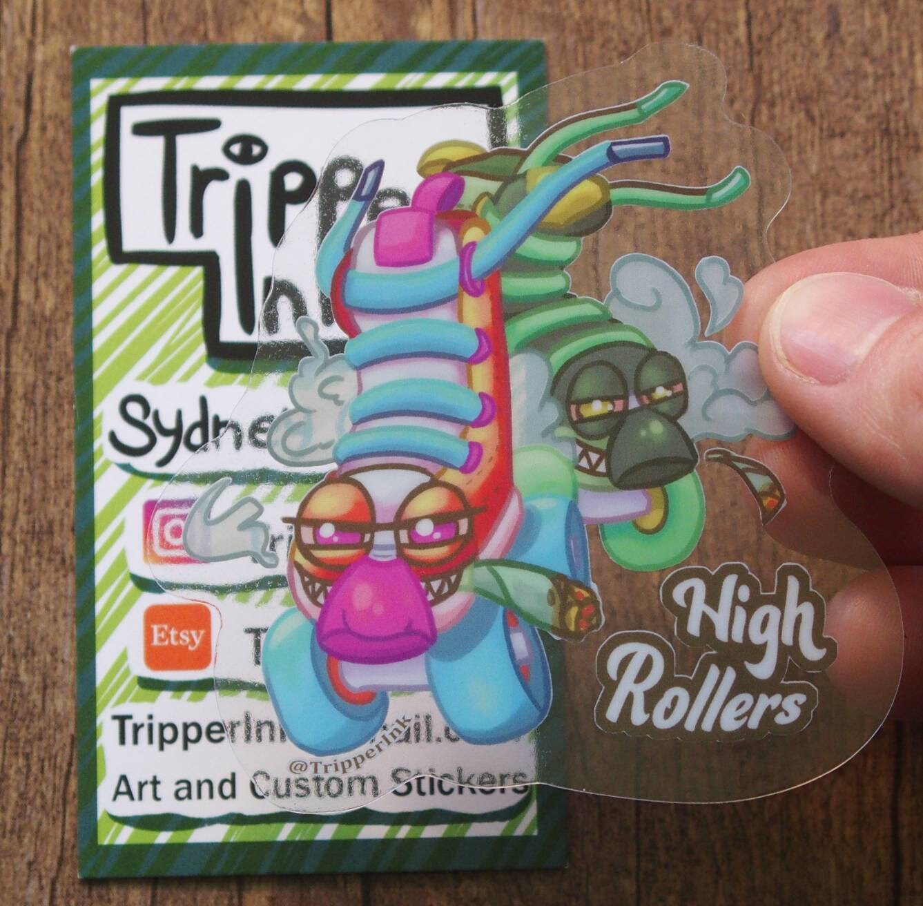 High Roller CLEAR vinyl sticker — Crooked Stickers