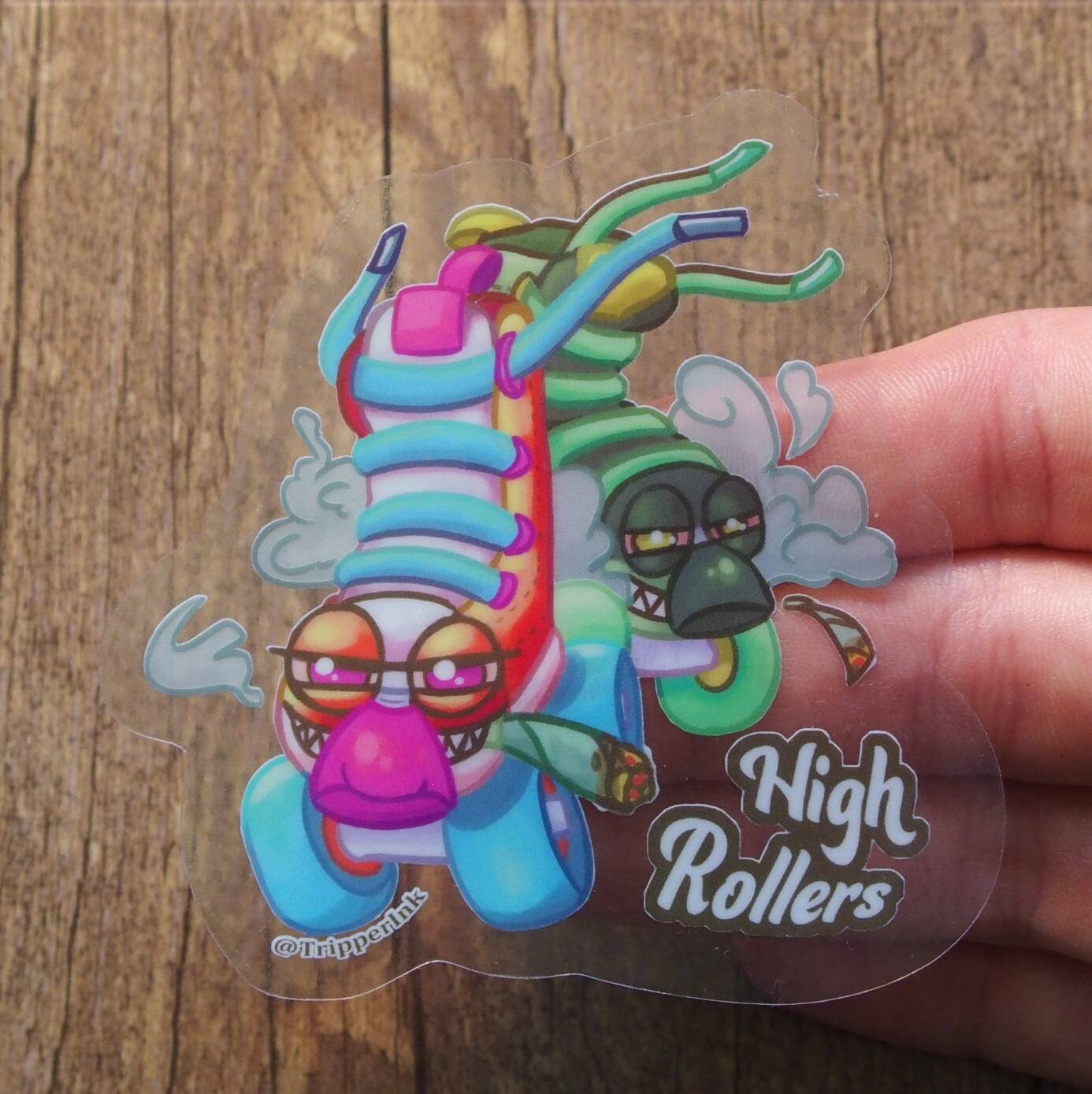 High Roller CLEAR vinyl sticker | Crooked Stickers