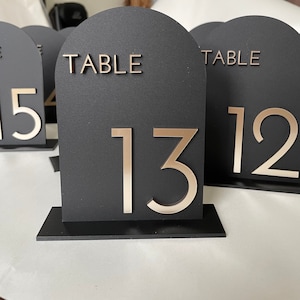 Black Arch Table Number, Luxury Wedding, Acrylic Wedding Decor, Laser ...