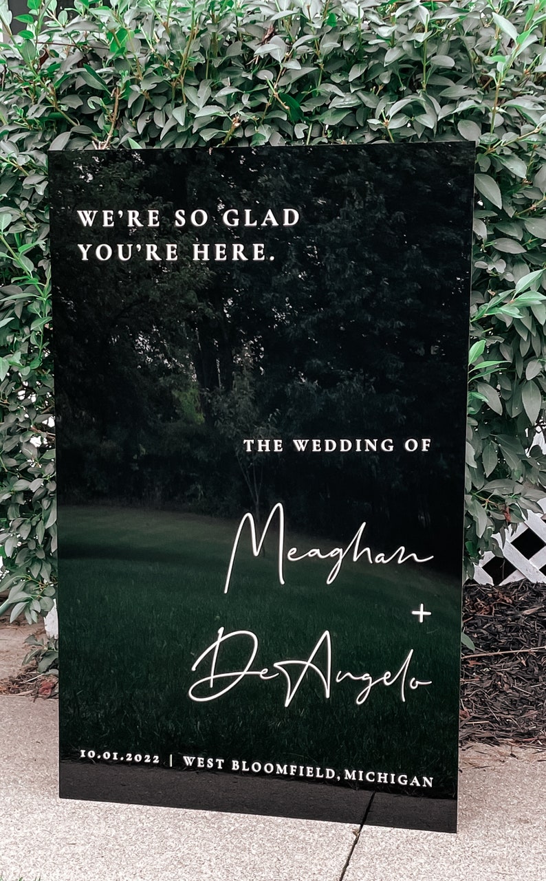 Acrylic Sign, Black Welcome Wedding Sign: Elegant 3D Lettering Decor - Etsy
