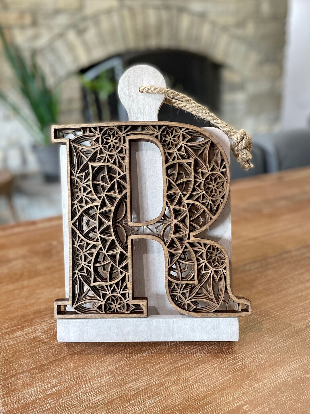 Mandala Letter, Wooden Layered Decor - Etsy