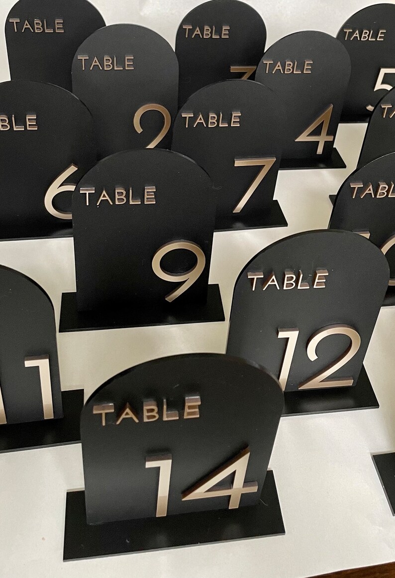 Black Arch Table Number Luxury Wedding Acrylic Wedding - Etsy