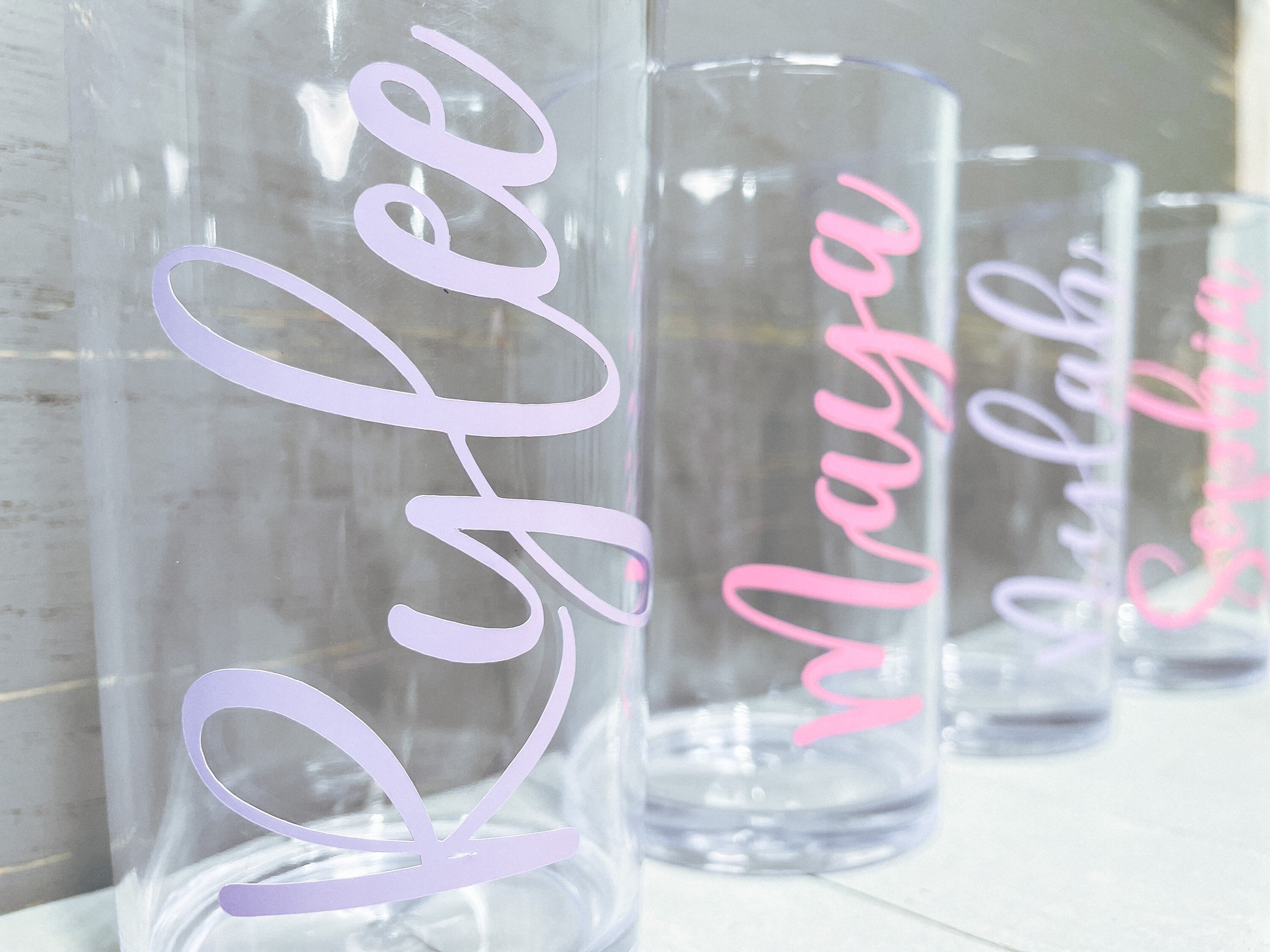 8oz-Vertical Personalized Acrylic Cup With Name Decal | Etsy