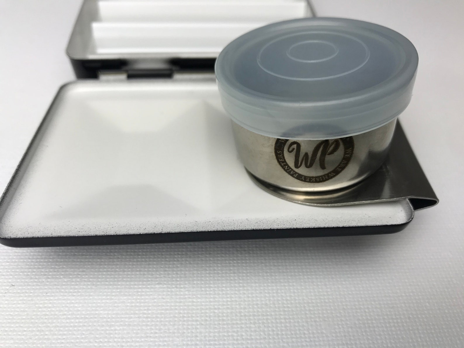 Handmade Stainless Steel Artist Palette Cup: Airtight Travel & Studio ...