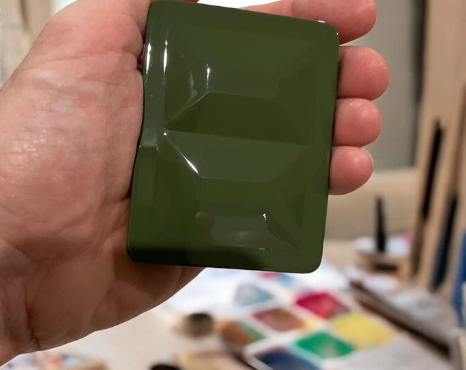 Whiskey Painters Military Green Watercolor Palette: Handmade Italian ...