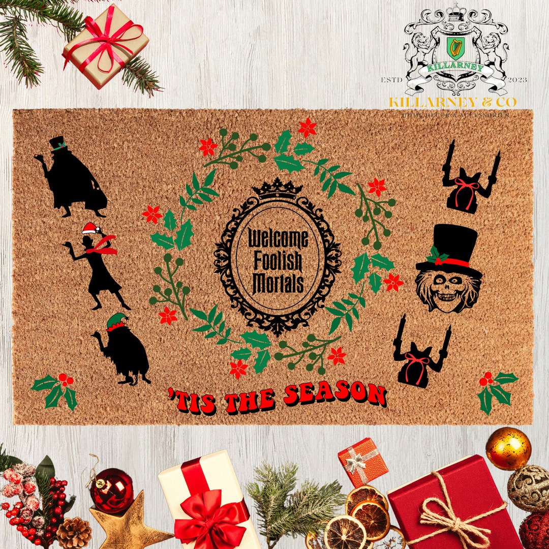 Christmas Welcome Foolish Mortals Mat- Hitchhiking Ghosts- Hat Box ...