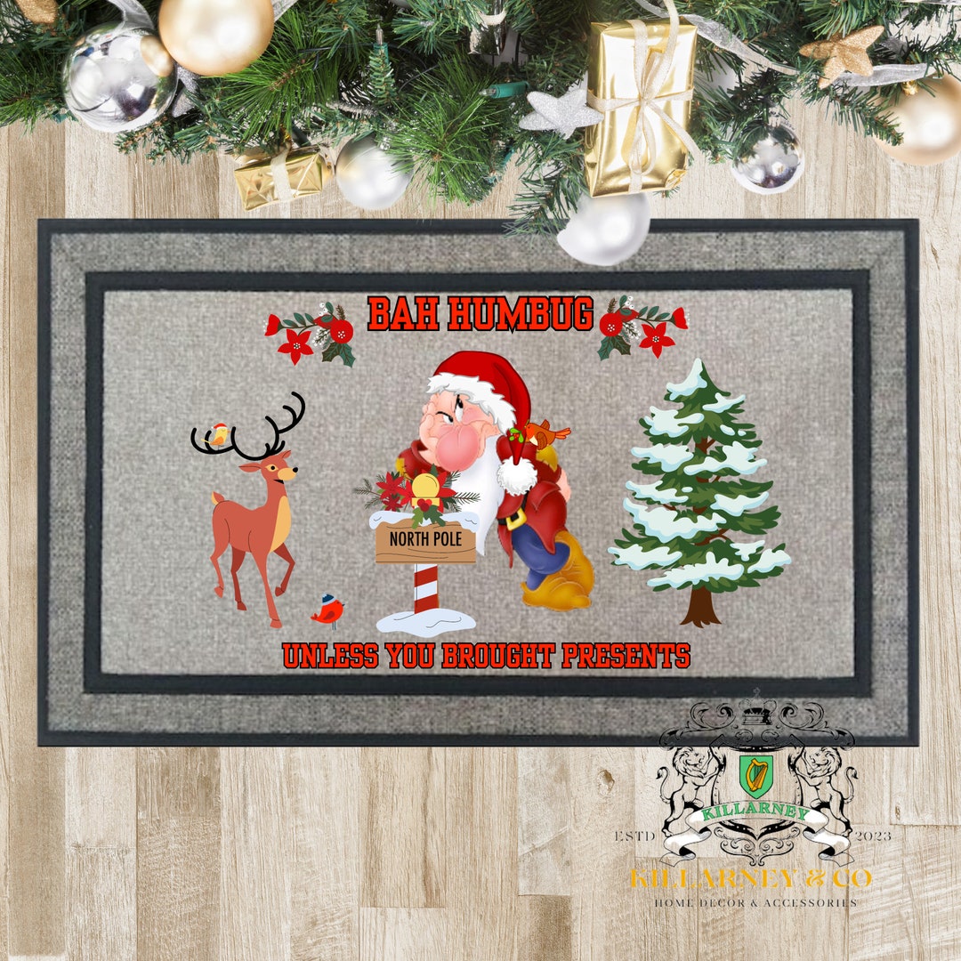 Bah Humbug, Go Away Mat, Grumpy Disney Christmas Doormat, Funny ...