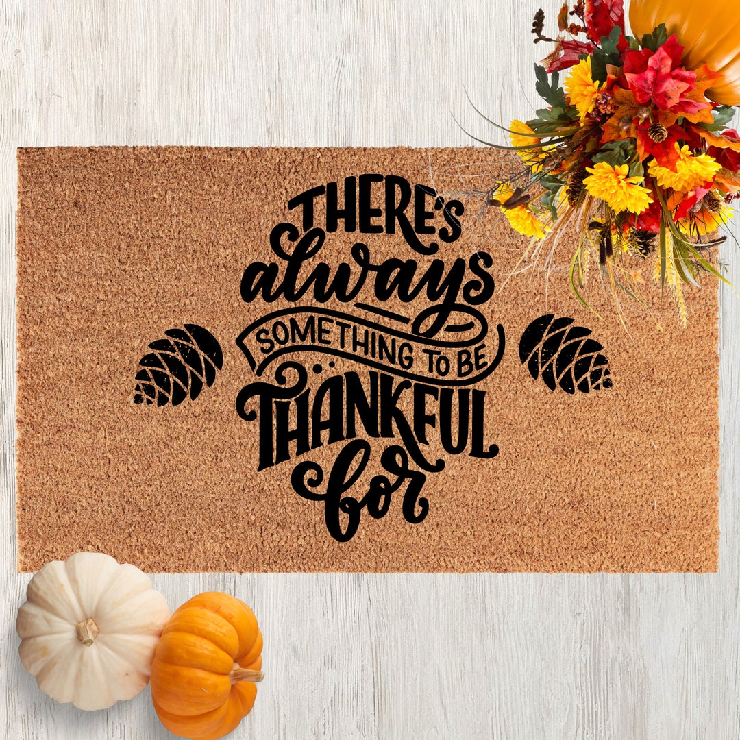 Thankful Doormat, Thanksgiving Door Mat, Fall Welcome Mat, Thanksgiving ...
