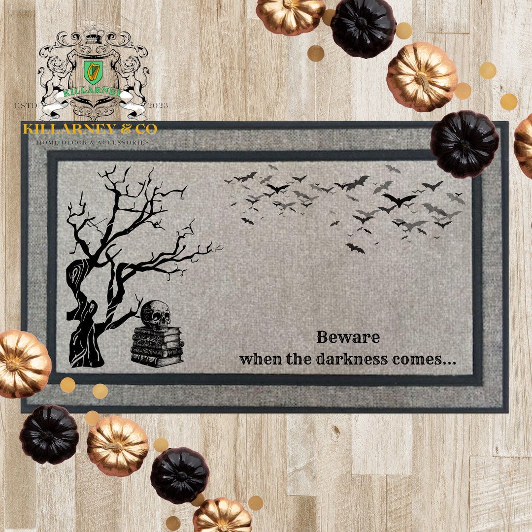 Gothic Mat, Beware When the Darkness Comes Mat, Halloween Doormat ...