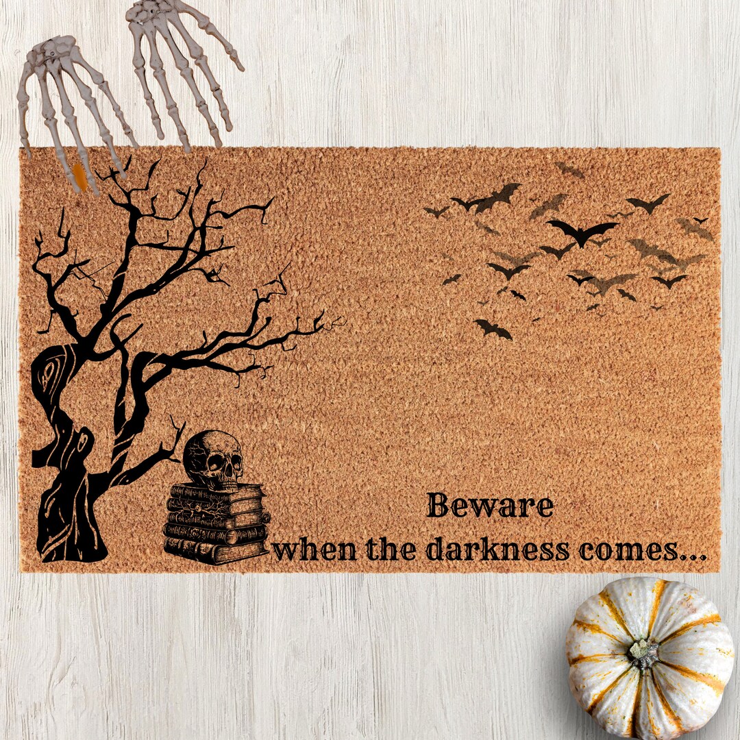 Gothic Mat, Beware When the Darkness Comes Mat, Halloween Doormat ...