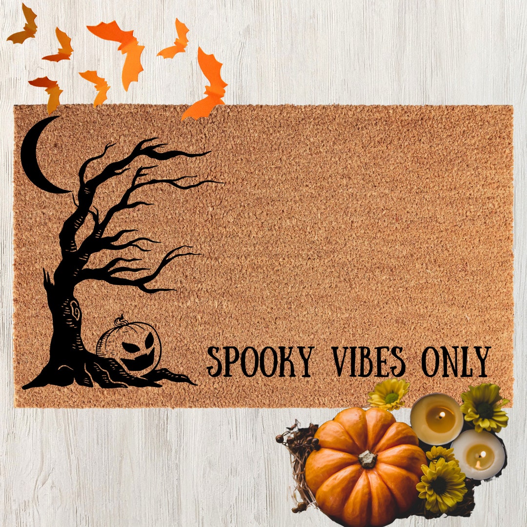Spooky Vibes Only Mat, Halloween Doormat, Halloween Door Mat, Halloween ...