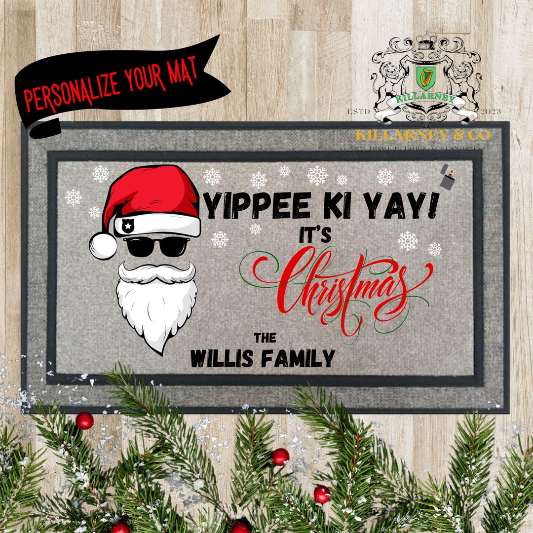 Personalized Christmas Yippee Ki Yay Doormat Funny Mat - Etsy