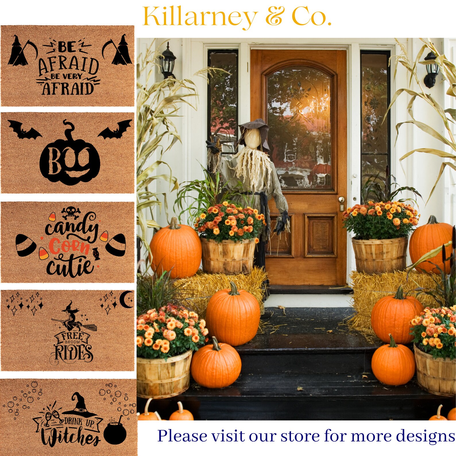 All Hallows Eve Haunted House Halloween Doormat Halloween - Etsy