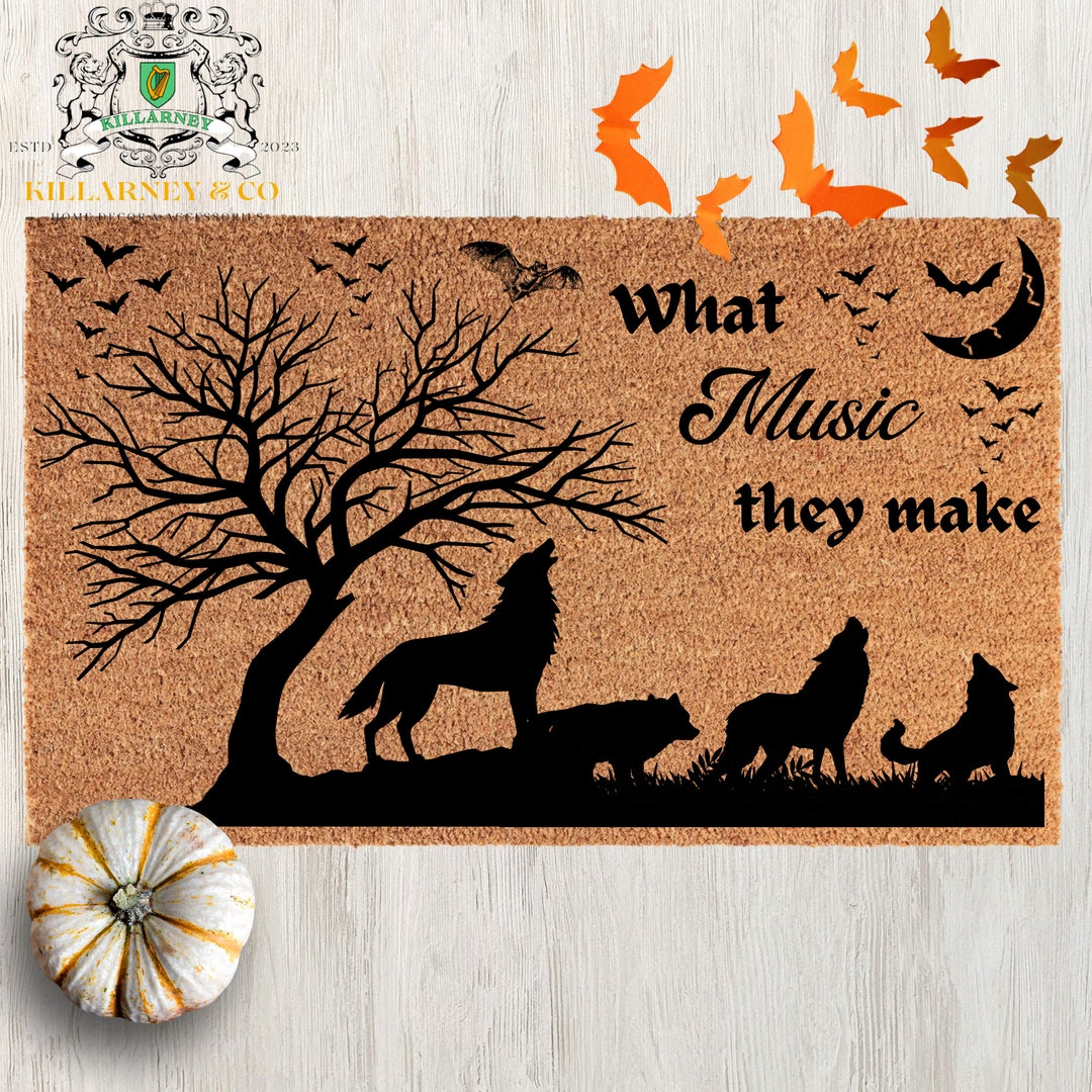 Wolf Pack Coir Doormat, Halloween Gothic Decor - Etsy
