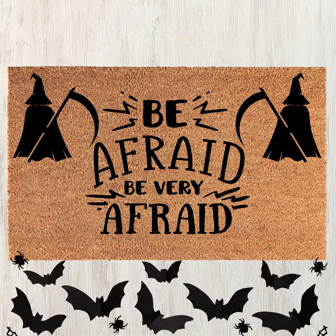 Grim Reapers, Be Afraid Halloween Doormat, Halloween Door Mat ...
