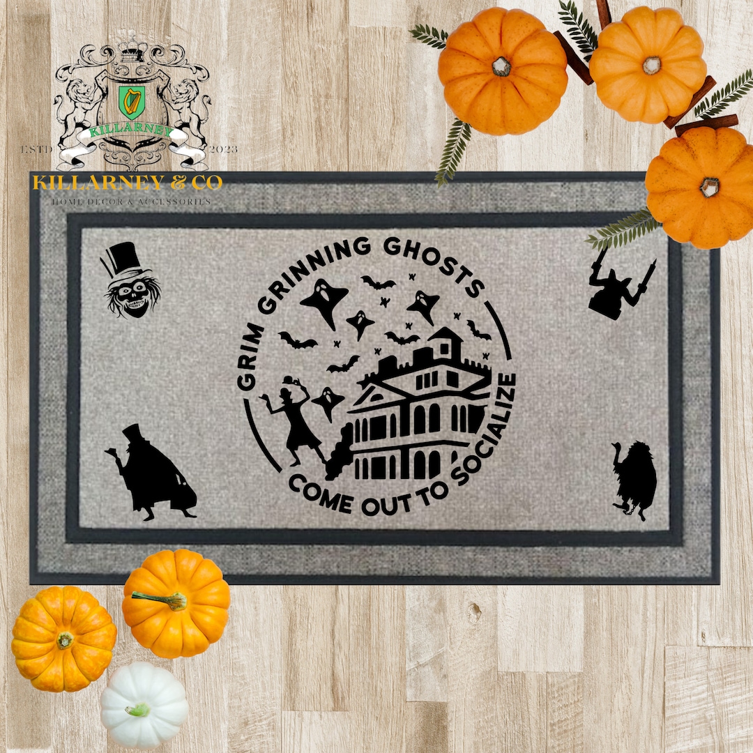 Haunted Mansion Doormat – Grim Grinning Ghosts Welcome Mat - Etsy
